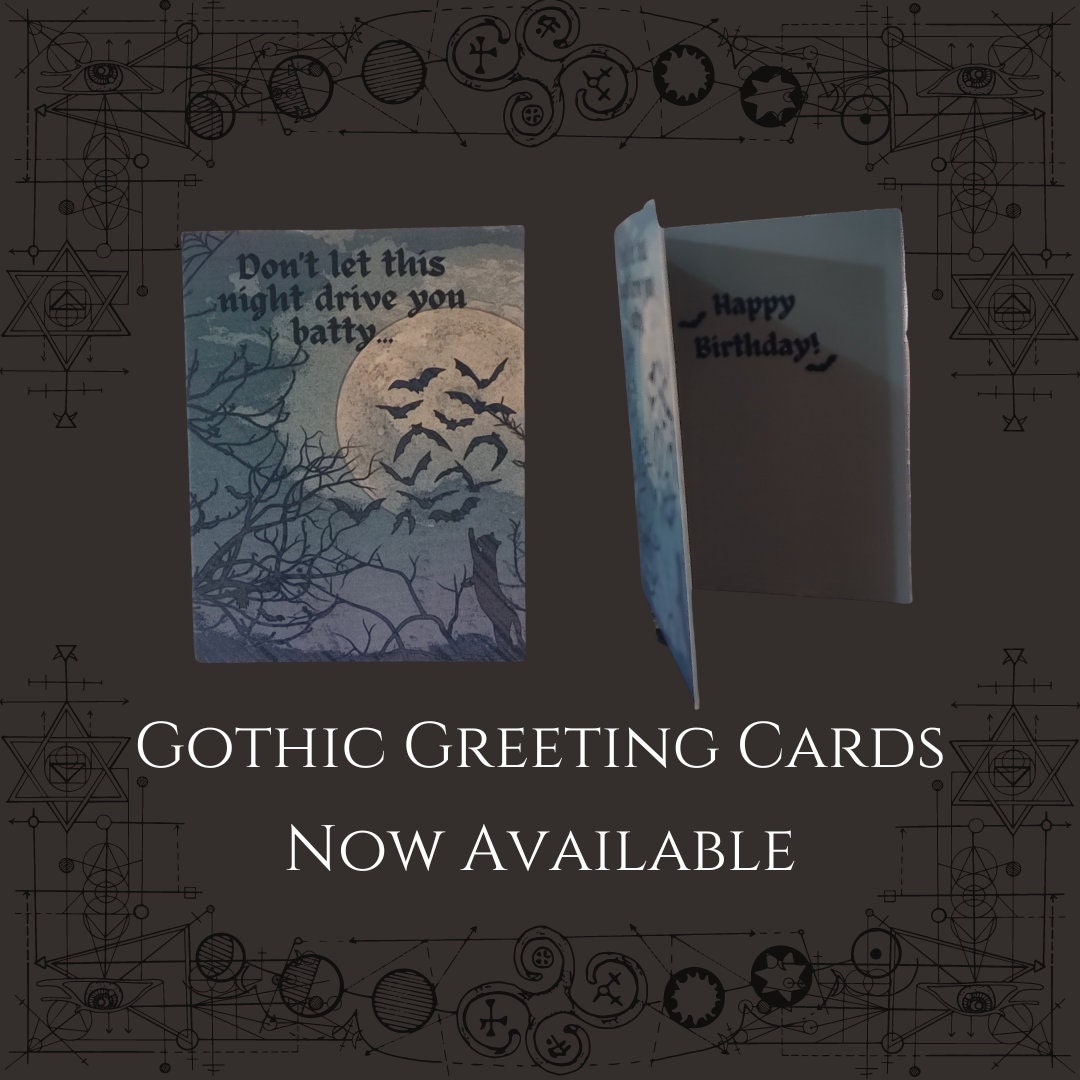 Gothic Greeting Card Batty Birthday Love Card and Thank - Etsy