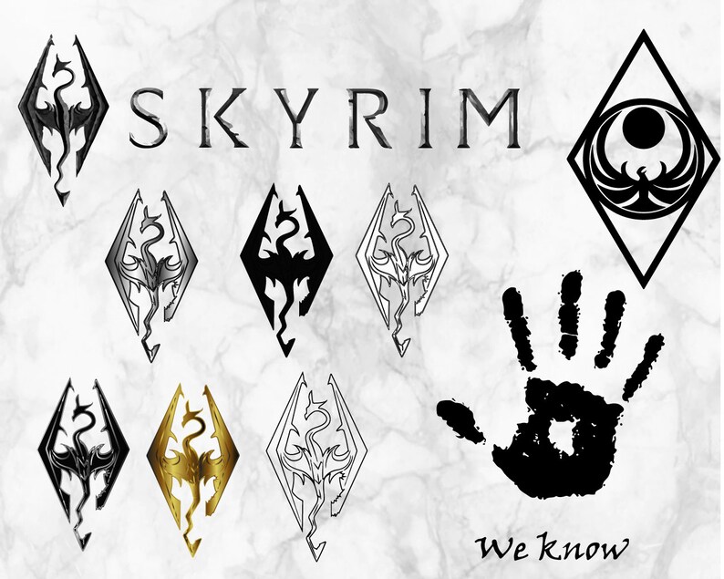 Skyrim Emblems Svgskyrim Logo Pngs Skyrim Logo Silhouette - Etsy UK