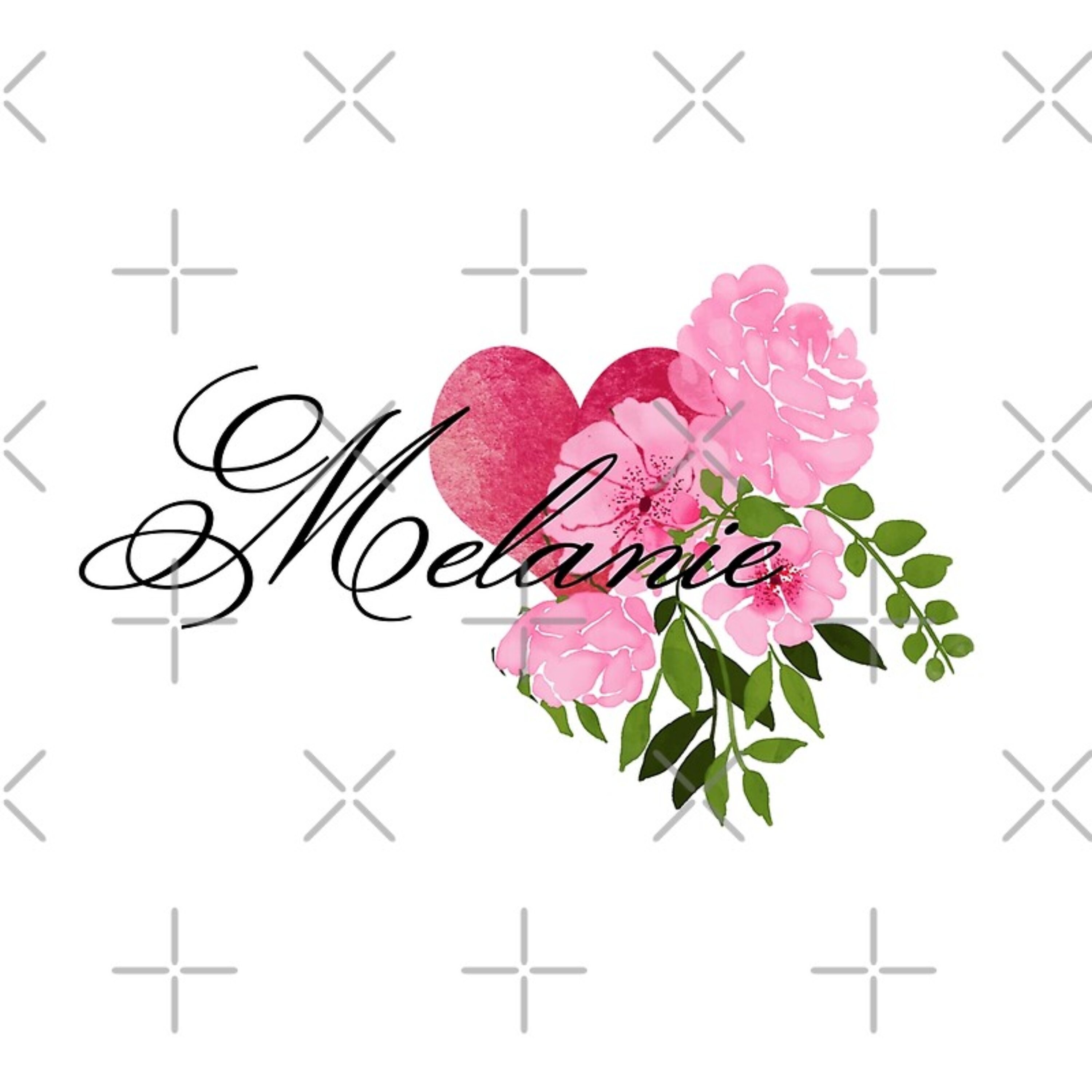 Mélanie SVG Cursive Text Flower Watercolor Personalized First - Etsy