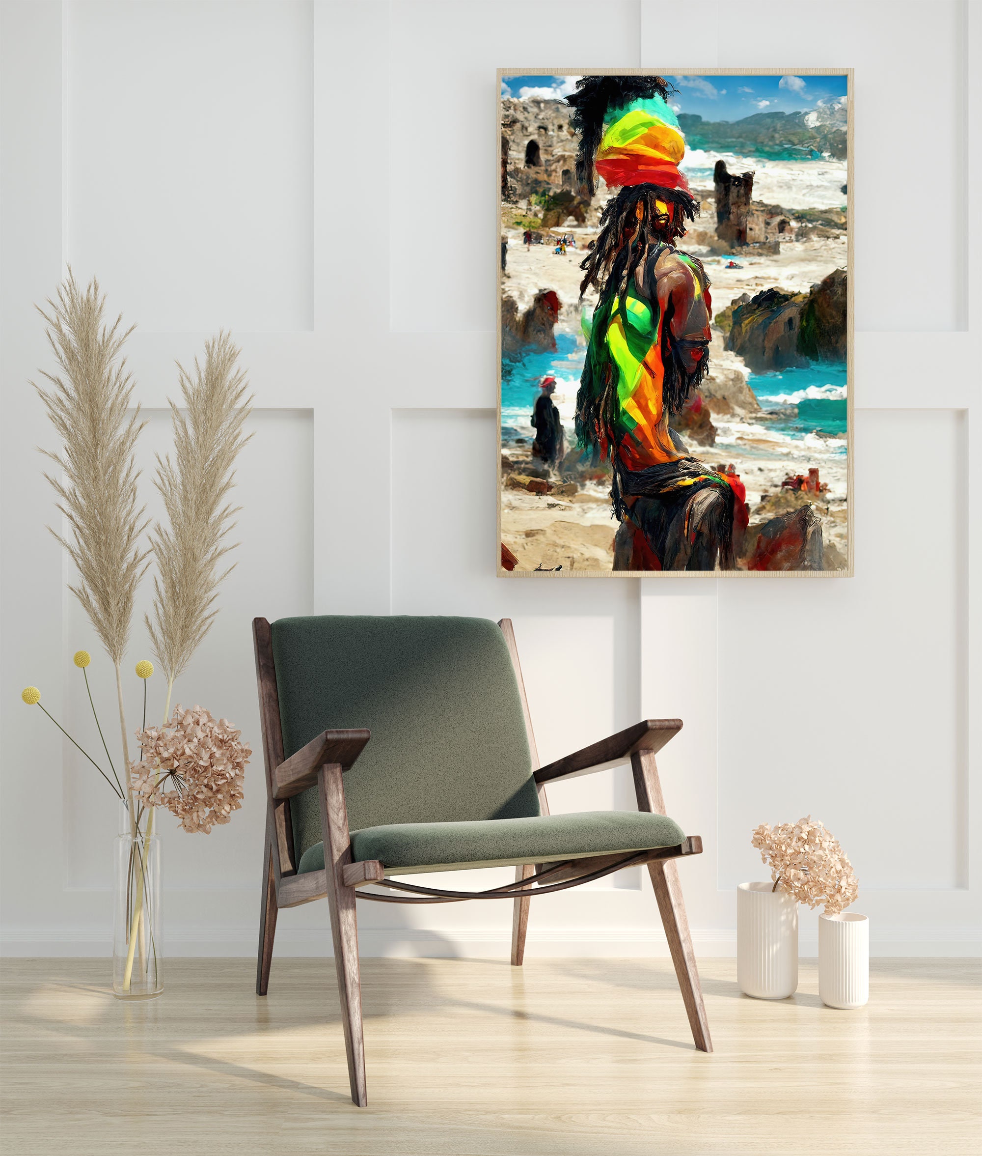 Caribbean Rastafari Poster | Downloadable Digital Art Painting - Etsy
