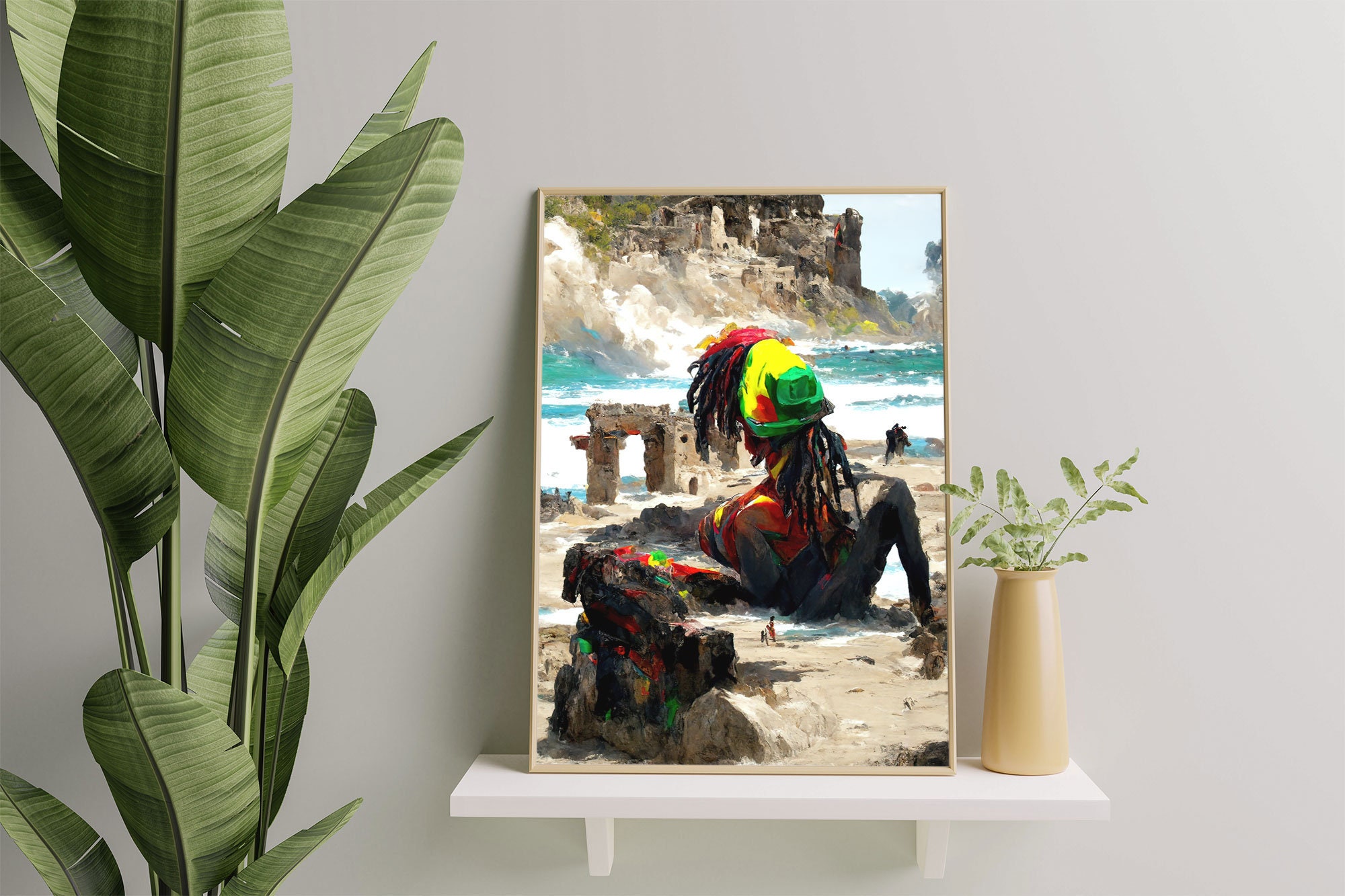 Printable Caribbean Beach Rastafari Poster | Downloadable Digital Art ...