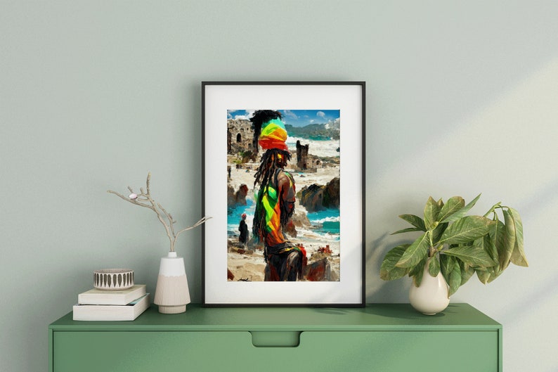 Caribbean Rastafari Poster | Downloadable Digital Art Painting - Etsy