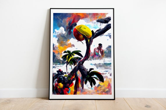 Printable Caribbean Beach Poster Downloadable Digital Art - Etsy UK