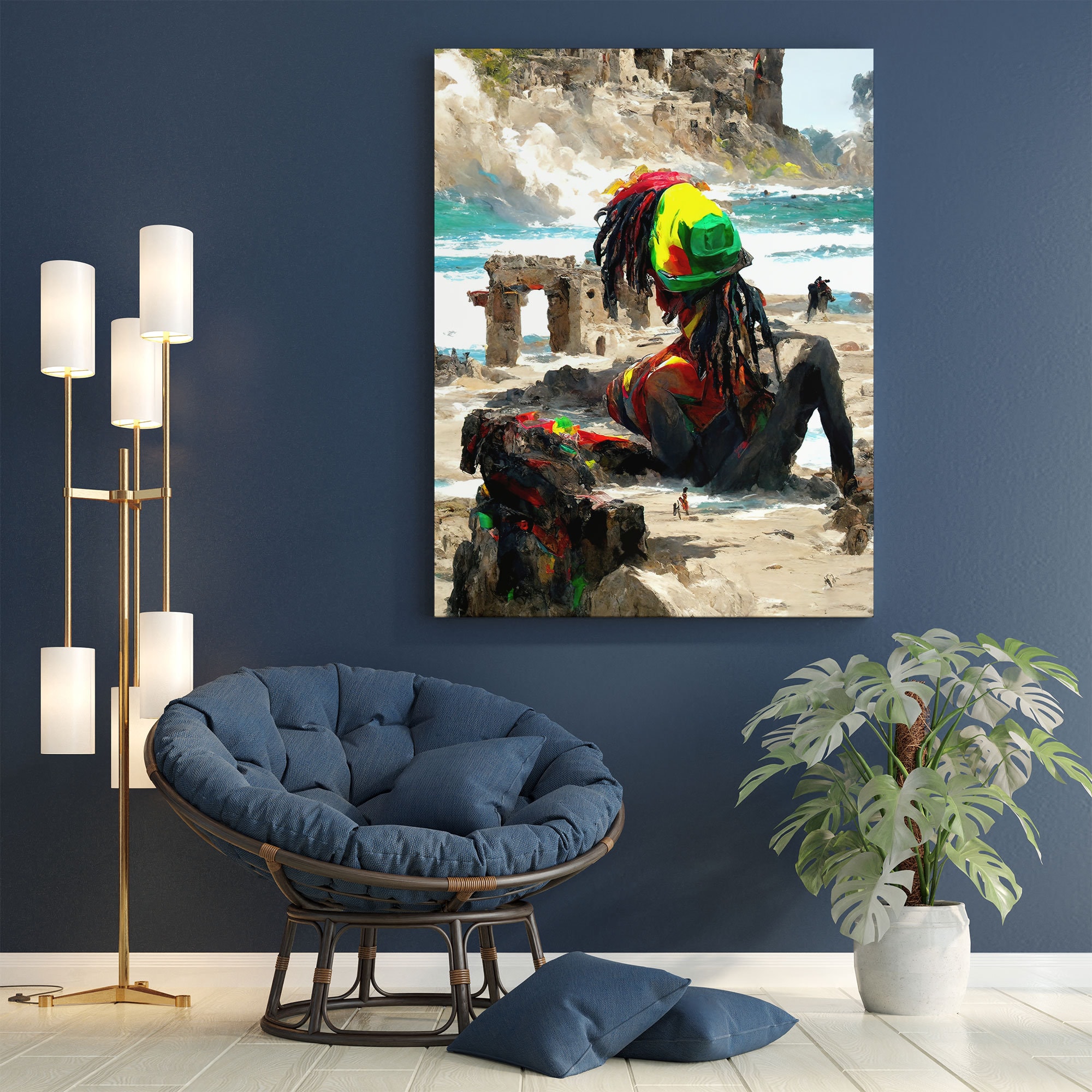Printable Caribbean Beach Rastafari Poster | Downloadable Digital Art ...