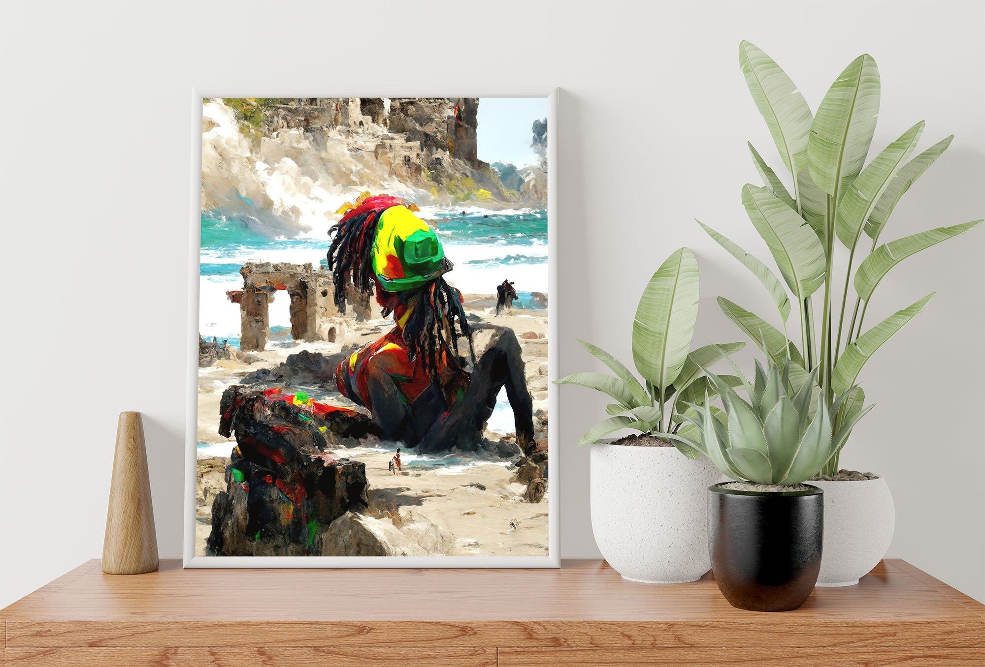 Printable Caribbean Beach Rastafari Poster | Downloadable Digital Art ...