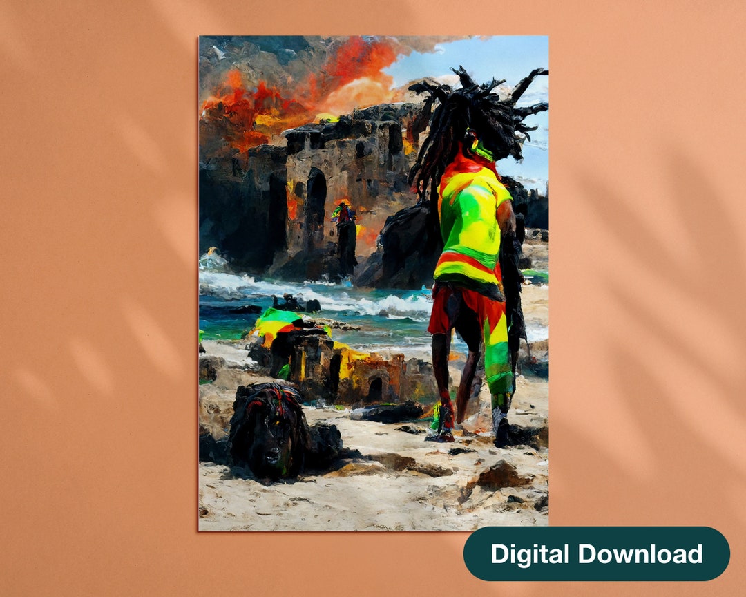 Printable Caribbean Beach Reggae Poster | Downloadable Digital Art ...