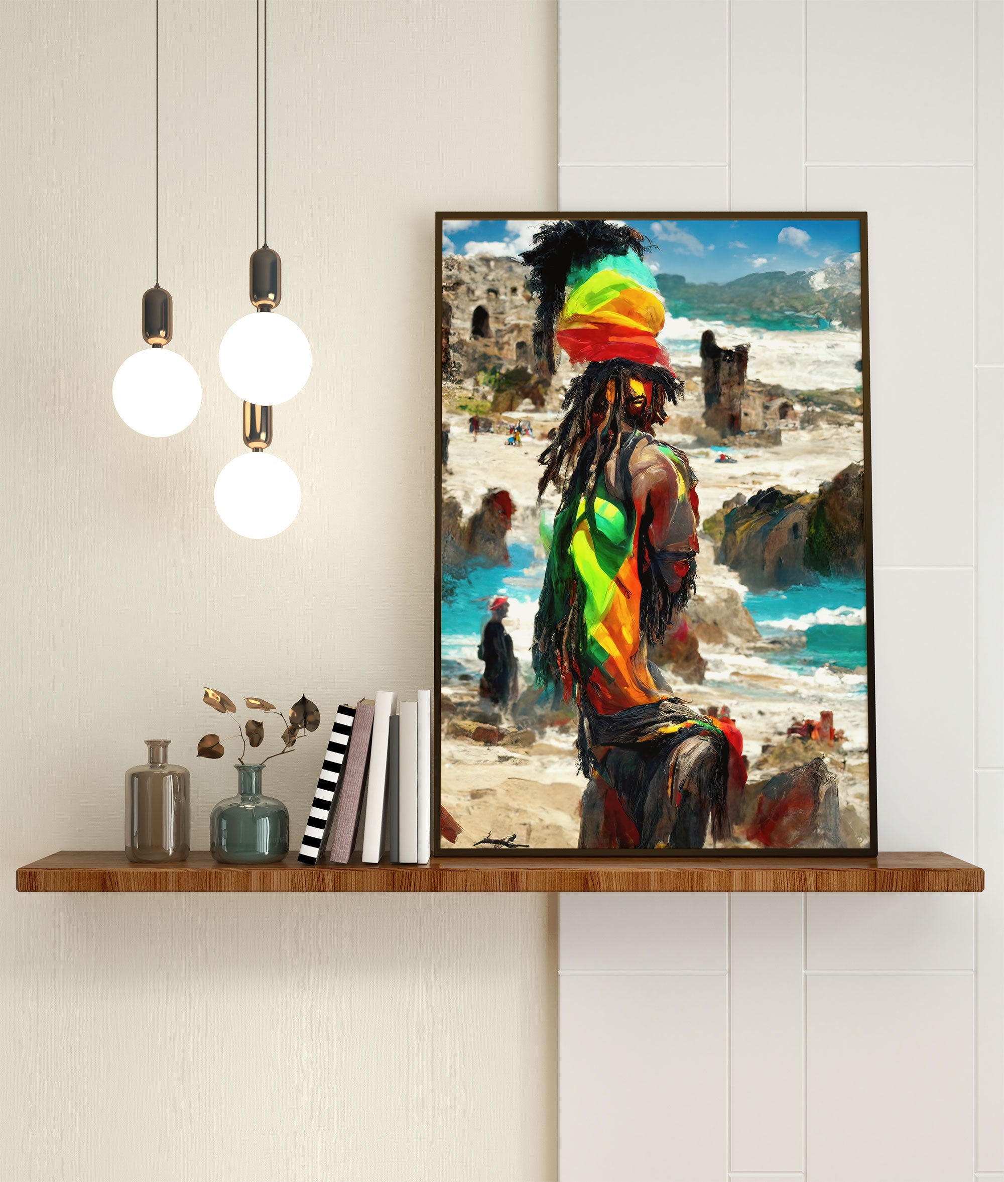 Caribbean Rastafari Poster | Downloadable Digital Art Painting - Etsy