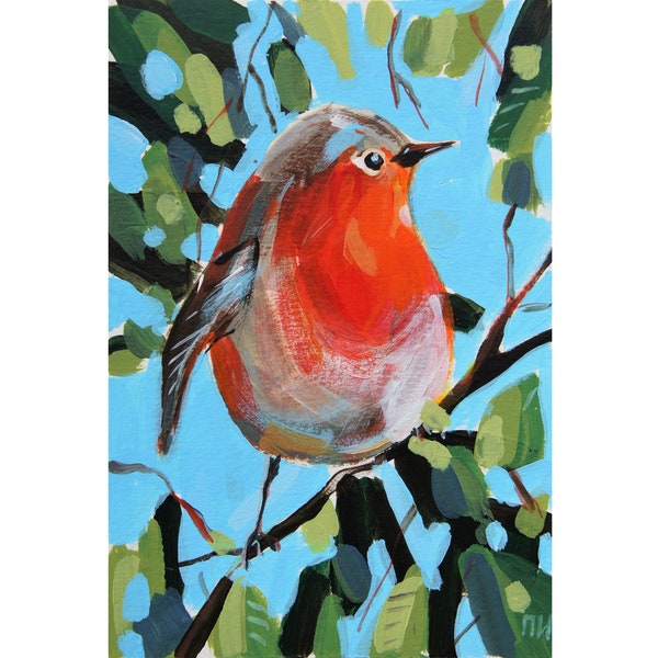 Robin Painting - Etsy