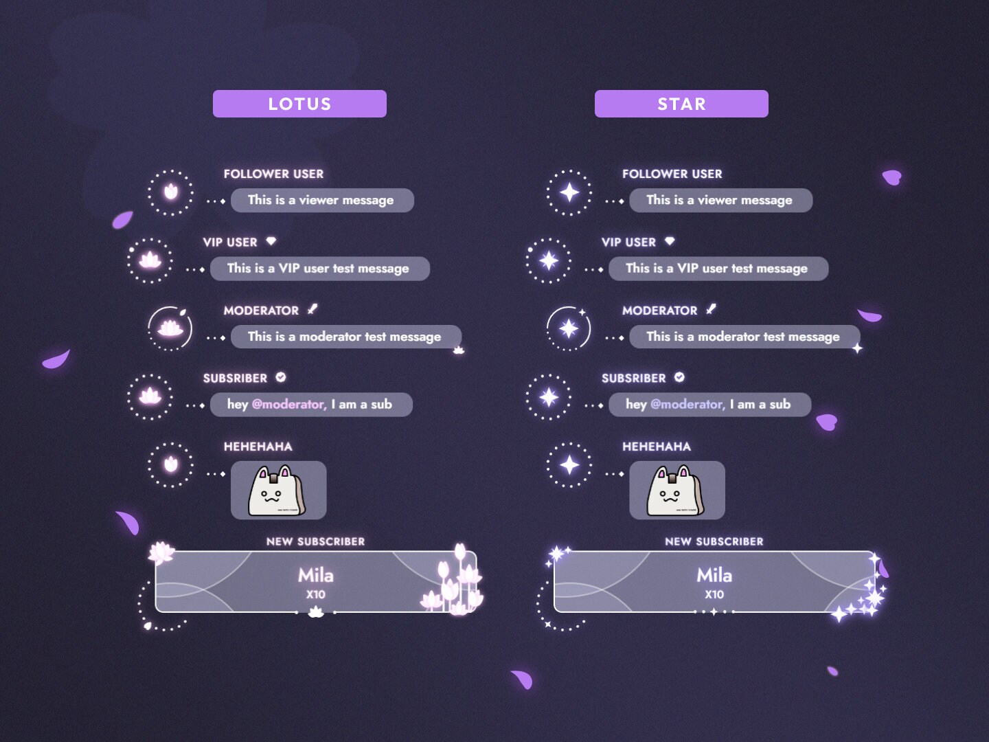 Multistyle Chat Widget + Minimal Version | 6 Decor Options | Twitch - Etsy