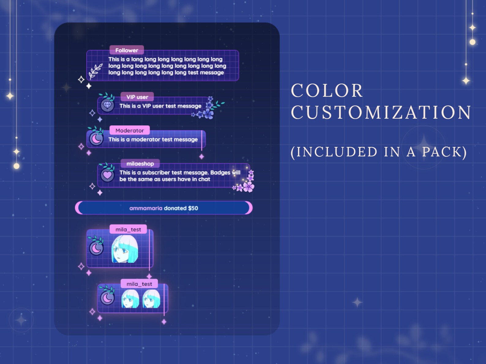 Floral Chat Widget for Twitch Streamelements - Etsy