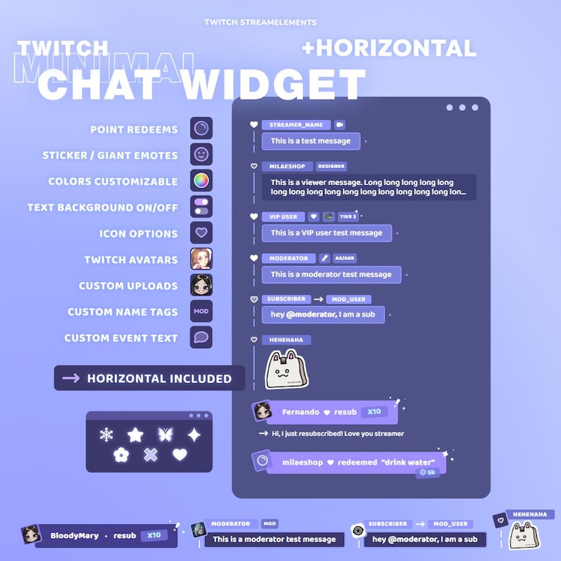 Minimal Chat Widget | Streamelements - Etsy