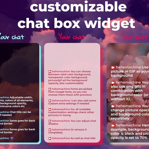 Starry Sky Twitch Chat Widget Celestial Stars Custom Chatbox - Etsy