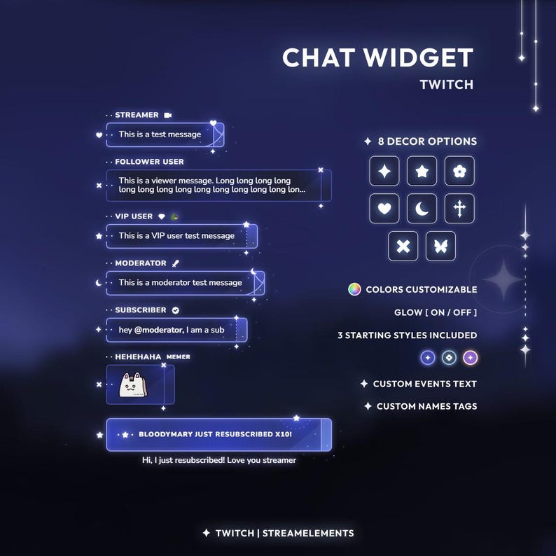 Multistyle Chat Widget | Twitch Streamelements - Etsy