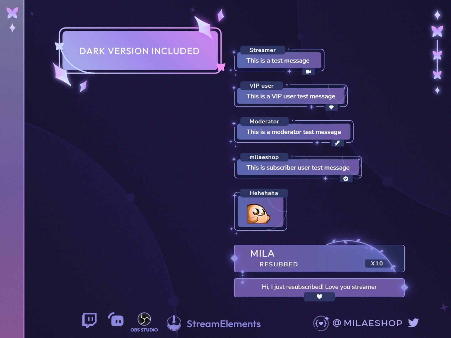 Butterfy Chat Widget Twitch Streamlabs | Streamelements - Etsy