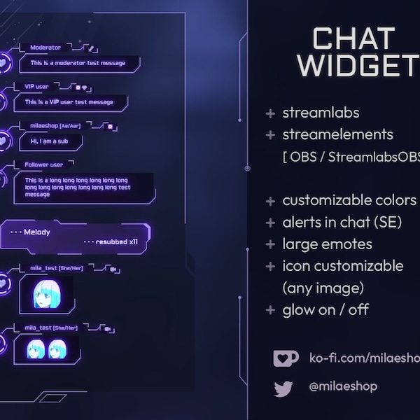 Bubble Chat Twitch Streamelements - Etsy