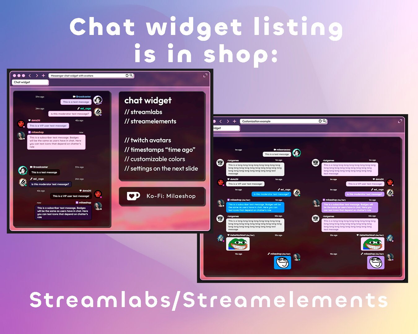 Twitch-chatbox-widget voor streamen met avatars - Etsy Nederland