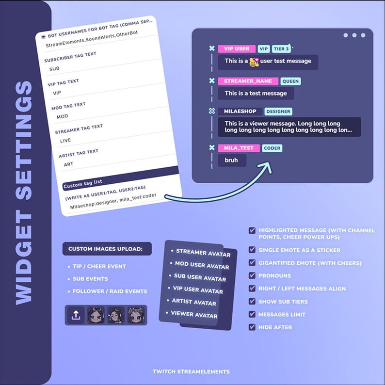 Minimal Chat Widget | Streamelements - Etsy