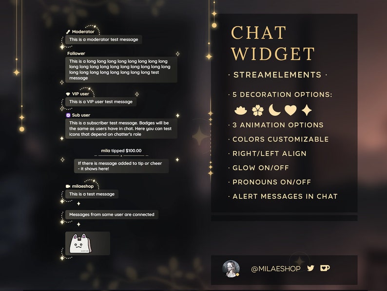 Chat Widget for Twitch Streamelements | Different Roles Styling ...