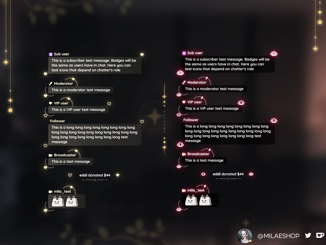Chat Widget for Twitch Streamelements | Different Roles Styling ...