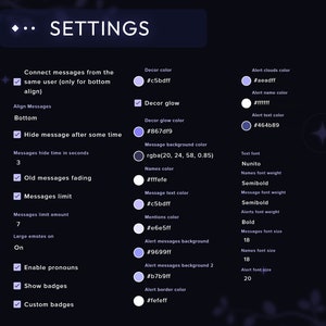 Night Flower Chat Widget Twitch Streamlabs | Streamelements - Etsy
