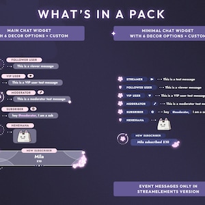 Multistyle Chat Widget + Minimal Version | 6 Decor Options | Twitch - Etsy
