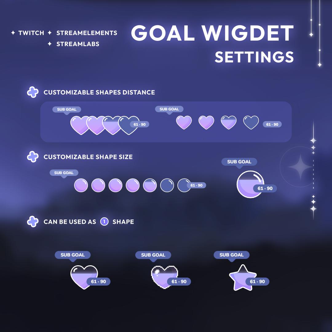 Hearts Goal Widget | 10 Styles | Twitch | Streamlabs and Streamelements ...