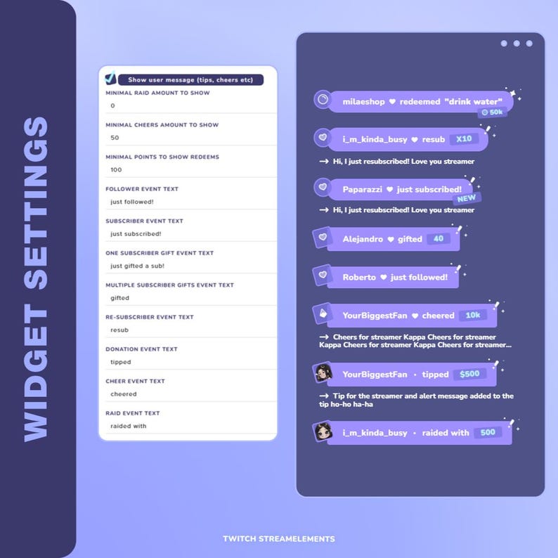 Minimal Chat Widget | Streamelements - Etsy