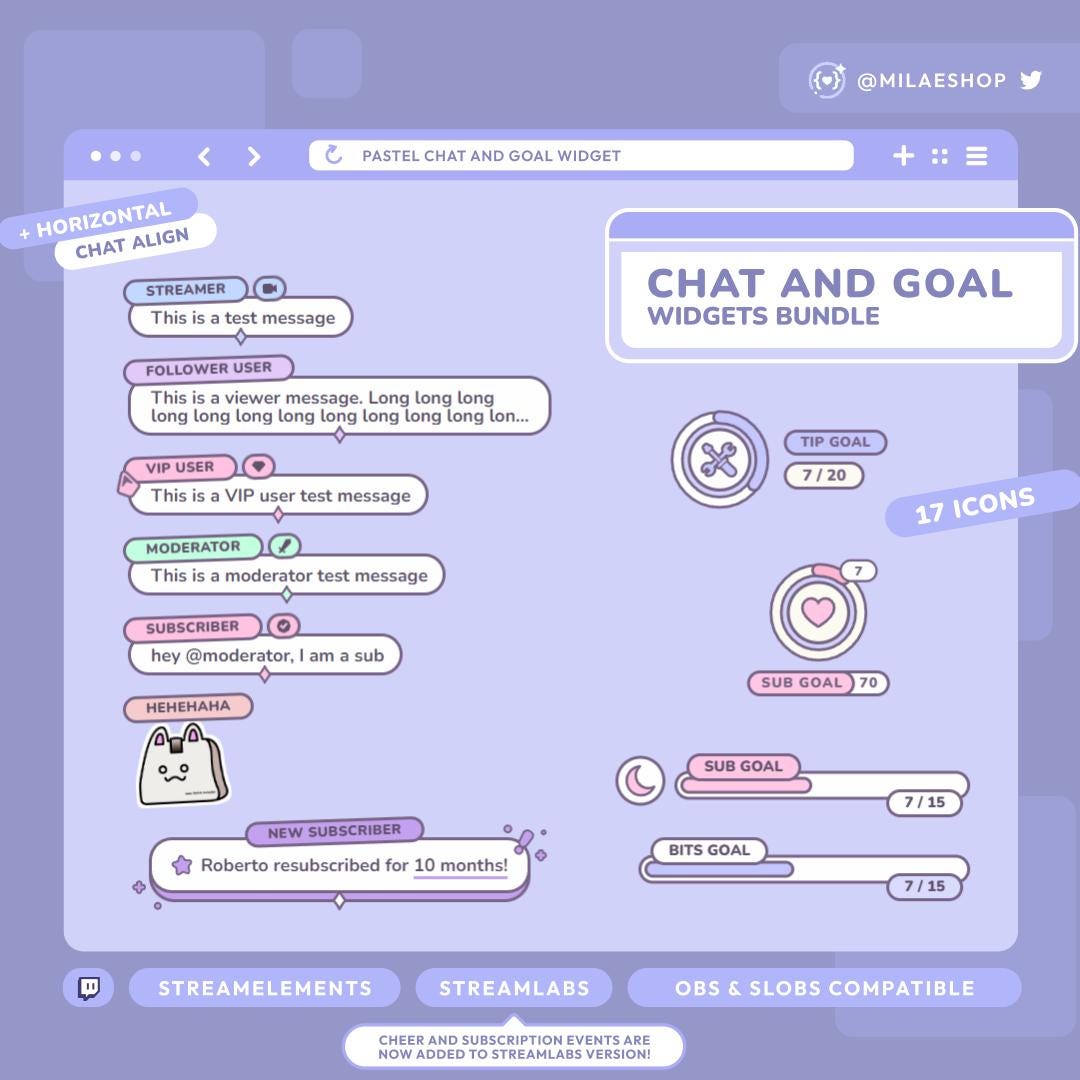 Chat and Goal Widget Bundle | Twitch - Etsy