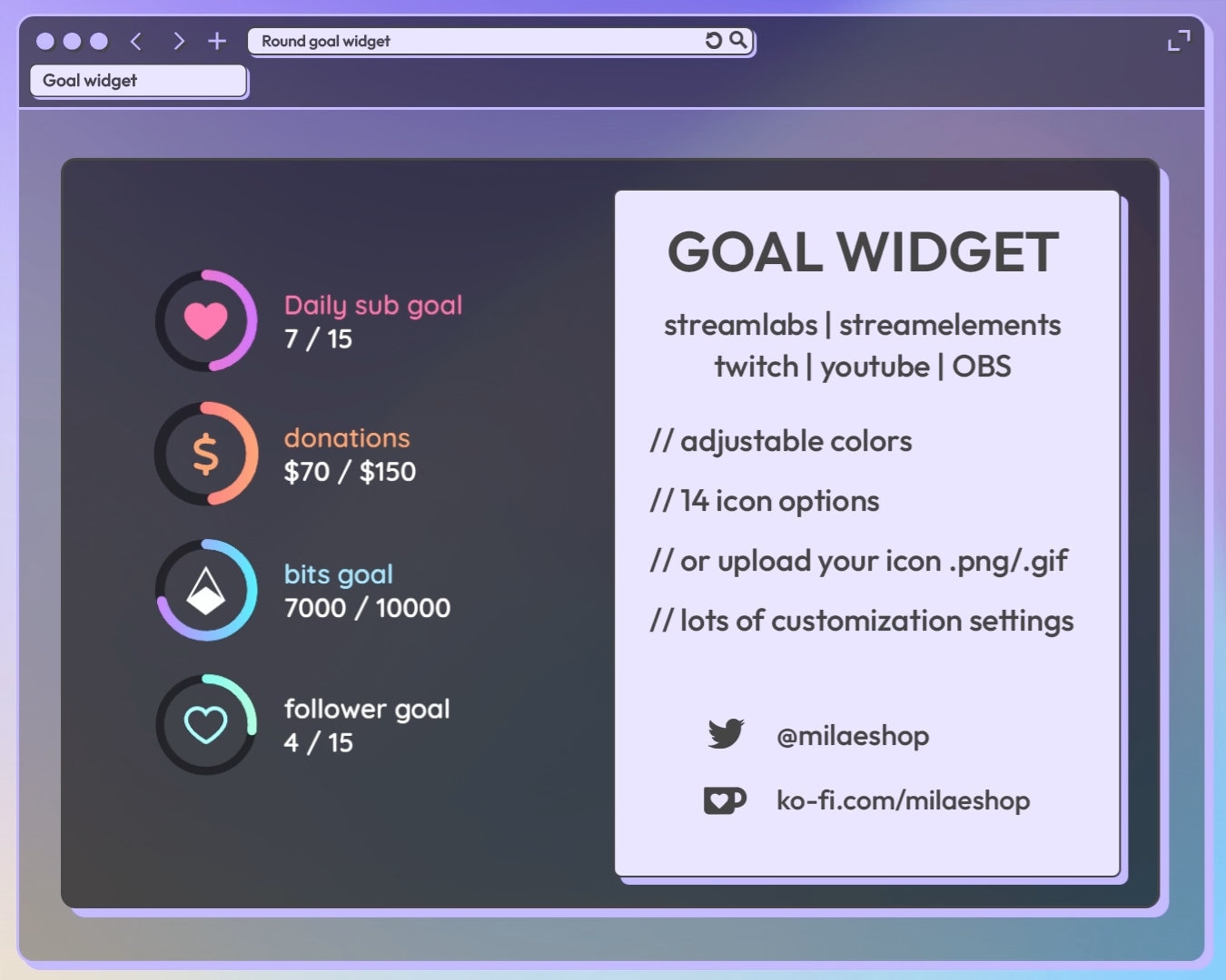 Twitchyoutube Goal Widget for Stream remake - Etsy Ireland