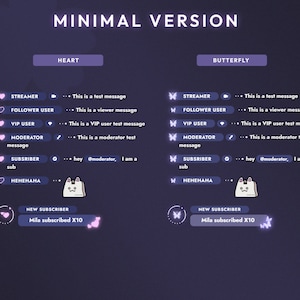 Multistyle Chat Widget + Minimal Version | 6 Decor Options | Twitch - Etsy