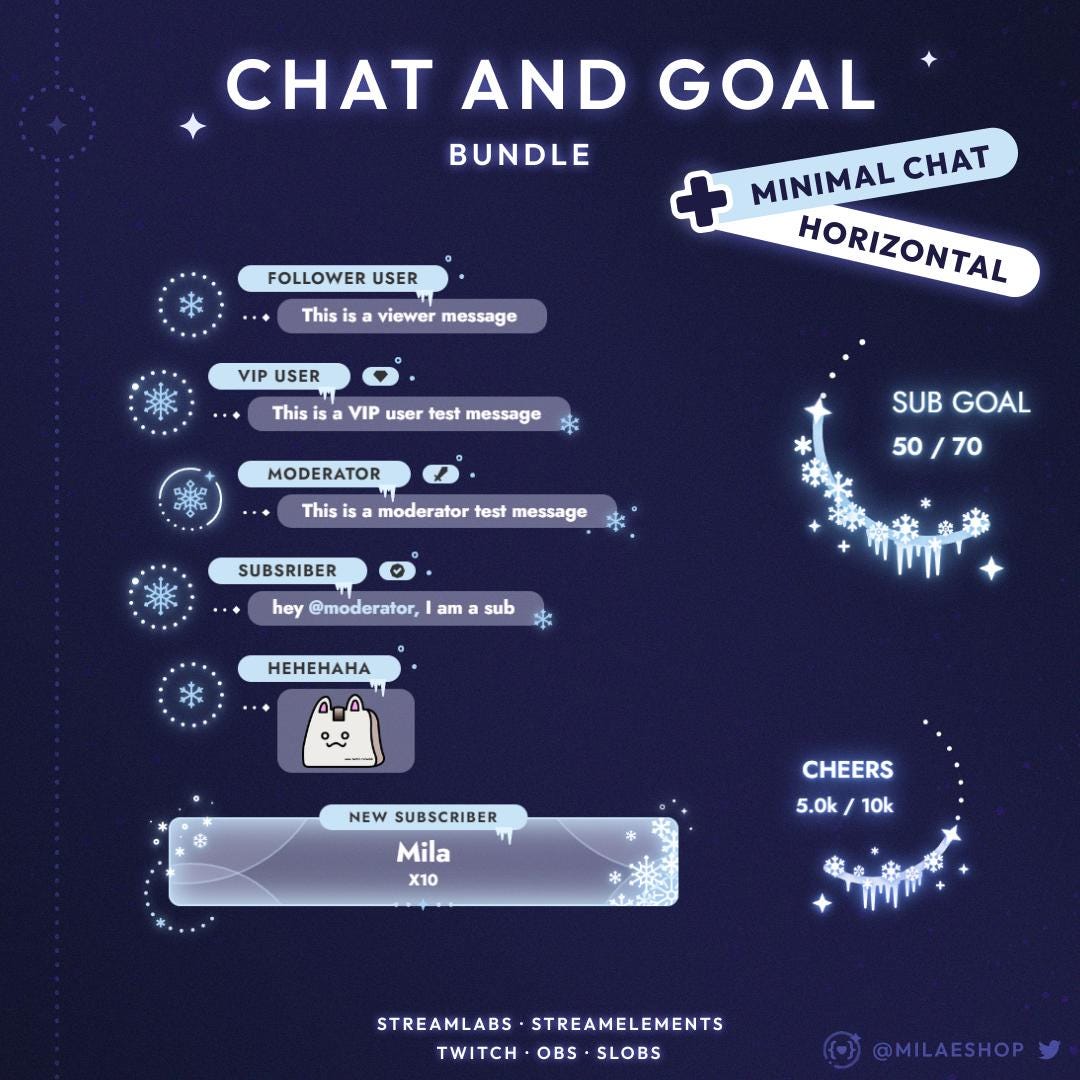 WINTER Bundle: Chat and Goal Widget | Twitch | Streamelements ...