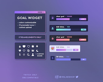 Twitch Youtube Night Lily Milkbox Goal Widget Streamlabs Streamelements ...