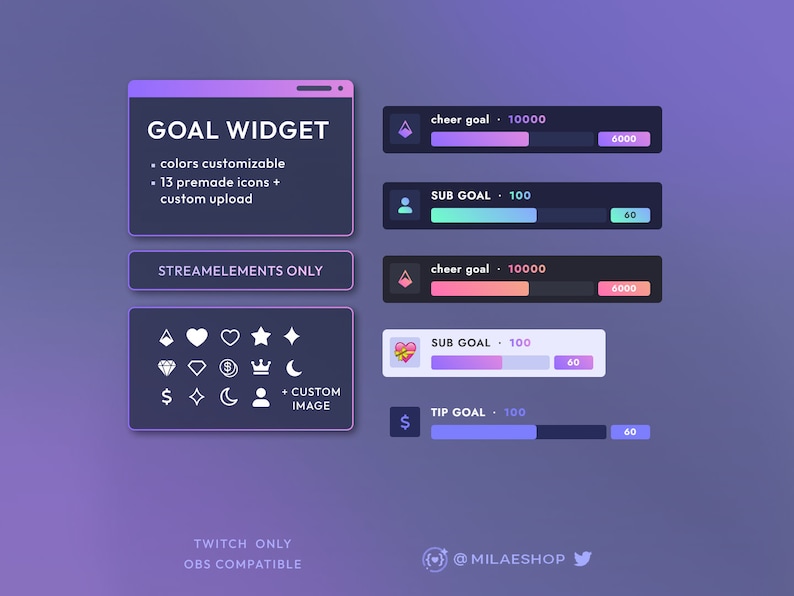 Goal Widget Gradient | Streamelements Twitch - Etsy