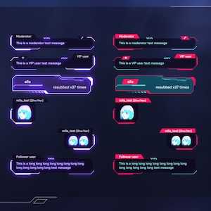 Cyber Style Chat Widget for Twitch Streamelements and Streamlabs - Etsy