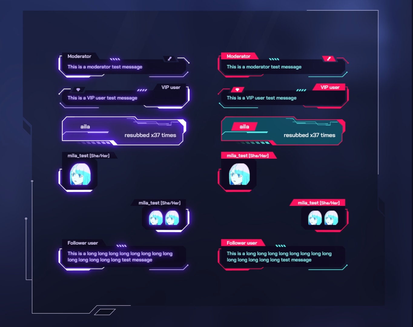 Cyber Style Chat Widget for Twitch Streamelements and Streamlabs - Etsy