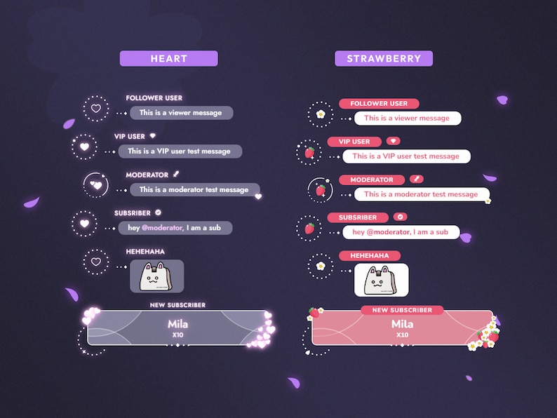 Multistyle Chat Widget + Minimal Version | 6 Decor Options | Twitch - Etsy