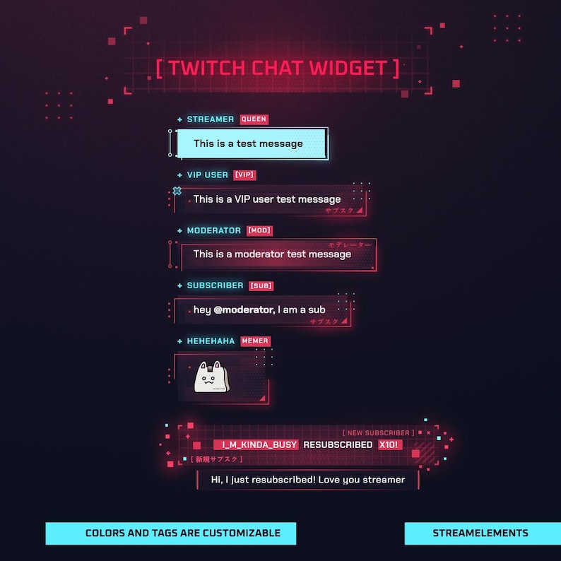 Glitch Chat Widget | Twitch Streamelements - Etsy
