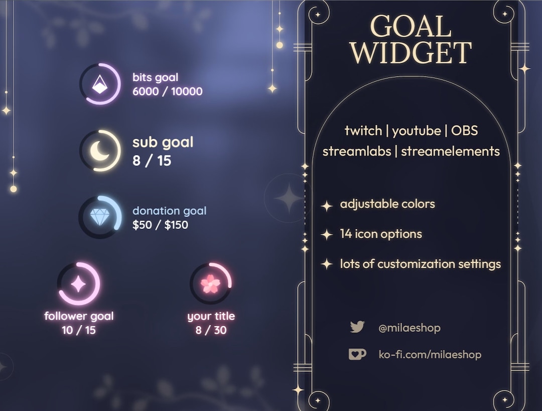 Twitch|youtube Goal Widget for Stream - Etsy