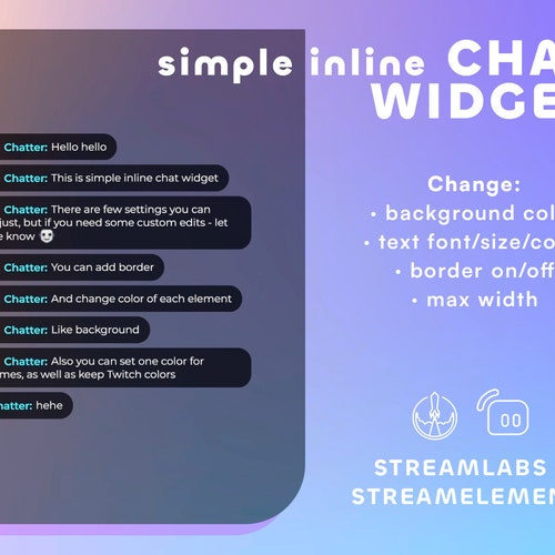 Bubble Chat Widget CUSTOMIZABLE COLORS Twitch Overlays - Etsy Bubble Chat Widget CUSTOMIZABLE COLORS Twitch Overlays - Etsy