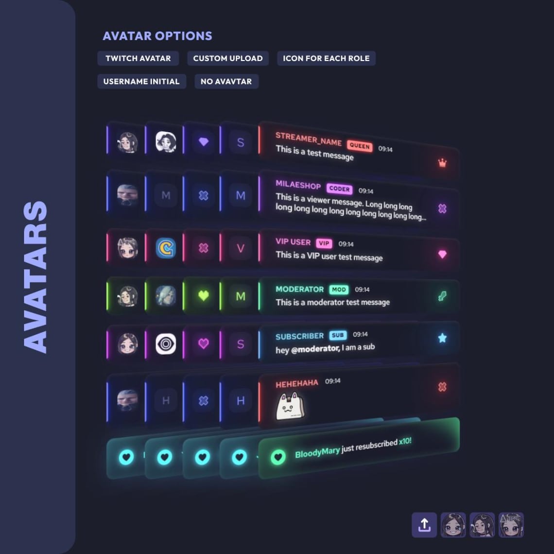 Glowy Chat Widget | Horizontal and Vertical | Twitch Streamelements - Etsy