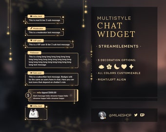 Chat Widget Streamelements [multiple Decor Options] - Etsy