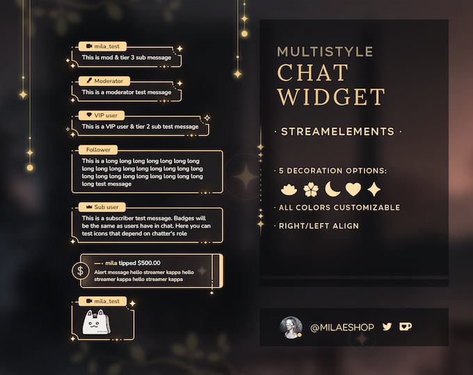 Multistyle Chat Widget + Minimal Version | 6 Decor Options | Twitch ...