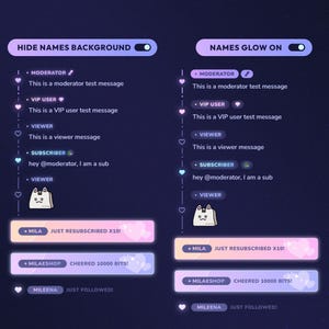 Gradient Twitch Chat Widget | 7 Icons | Event Messages | Streamelements ...