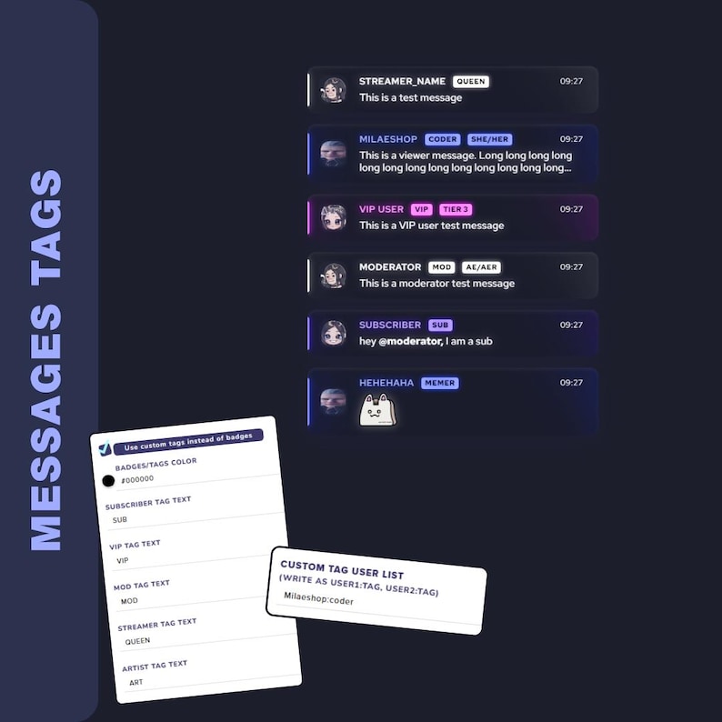 Glowy Chat Widget | Horizontal and Vertical | Twitch Streamelements - Etsy
