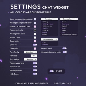 Bundle: Chat and Goal Widget | 6 Decor Options | Twitch - Etsy