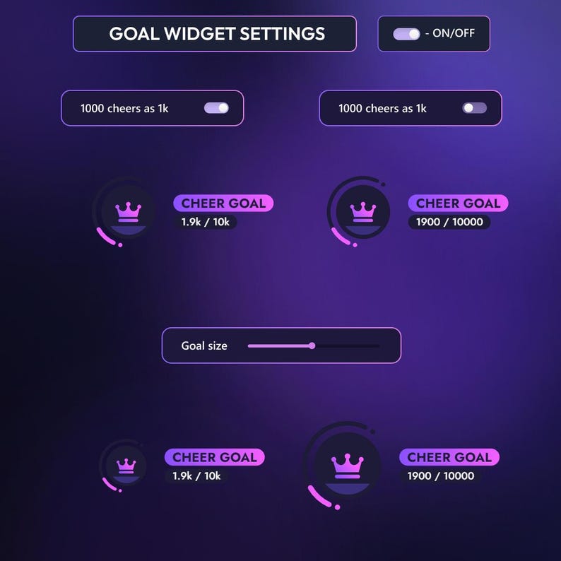 Widget de metas | Twitch | StreamElements Streamlabs | OBS | Gradiente ...