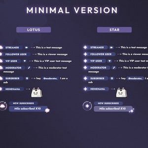 Multistyle Chat Widget + Minimal Version | 6 Decor Options | Twitch - Etsy
