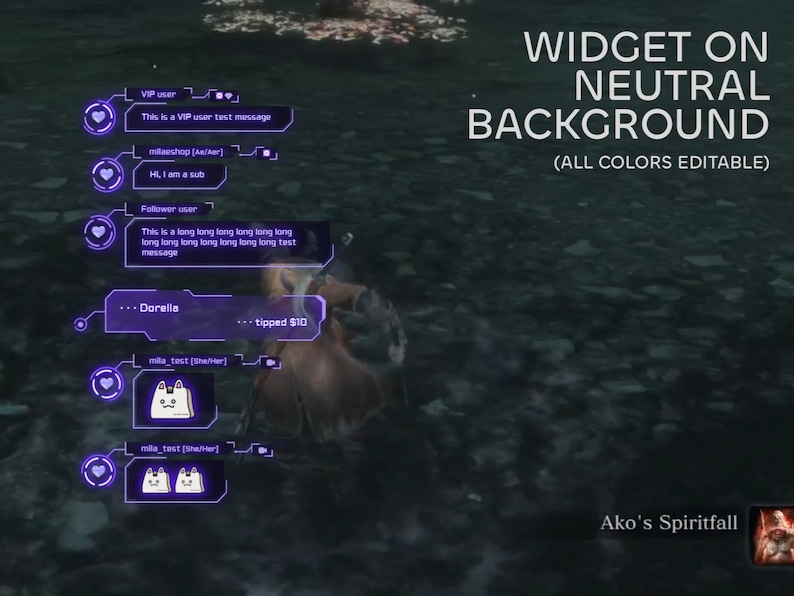 Cyber Style Chat Widget for Twitch Streamelements and Streamlabs - Etsy