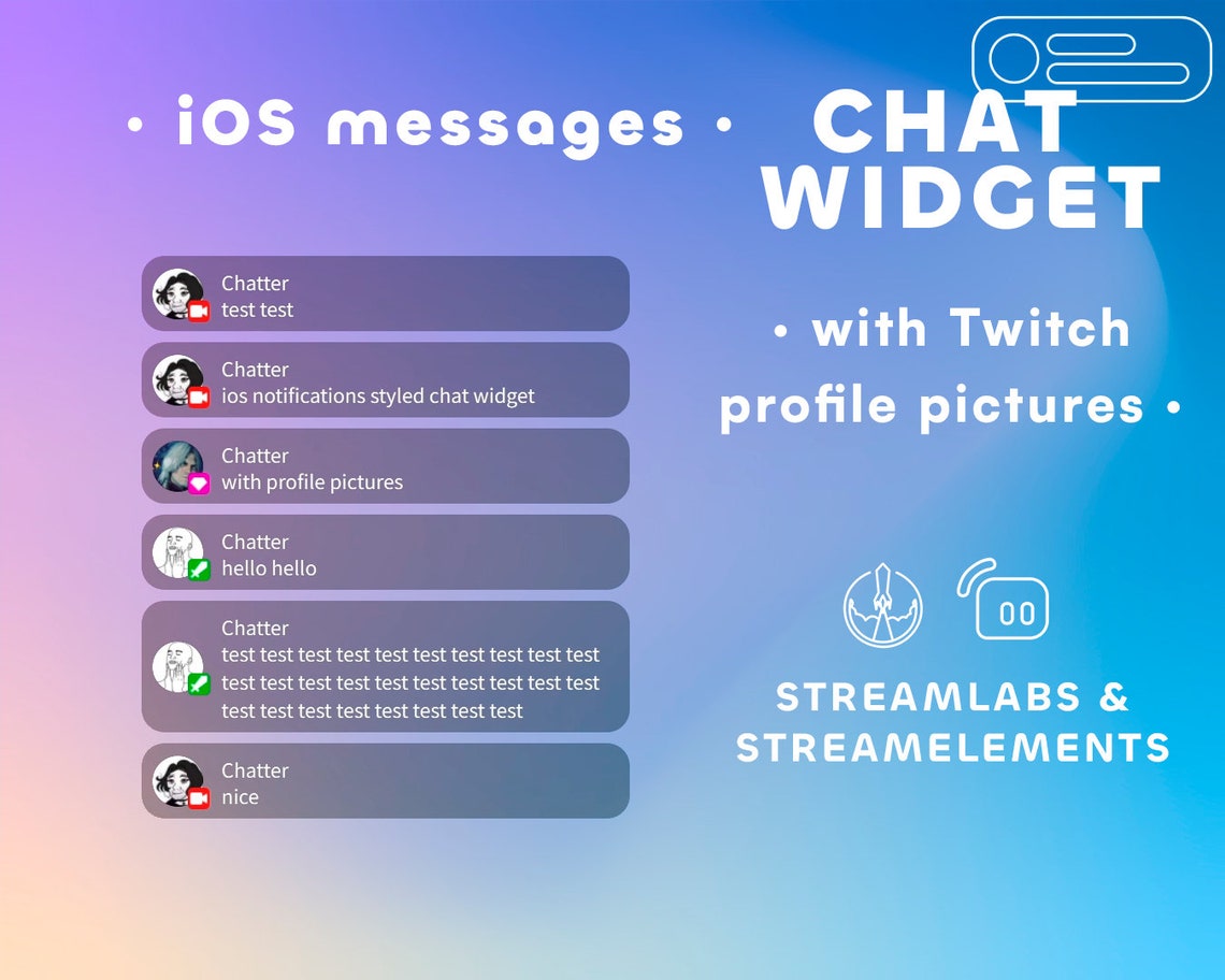Twitch Chat Box Widget for Stream With Avatars - Etsy