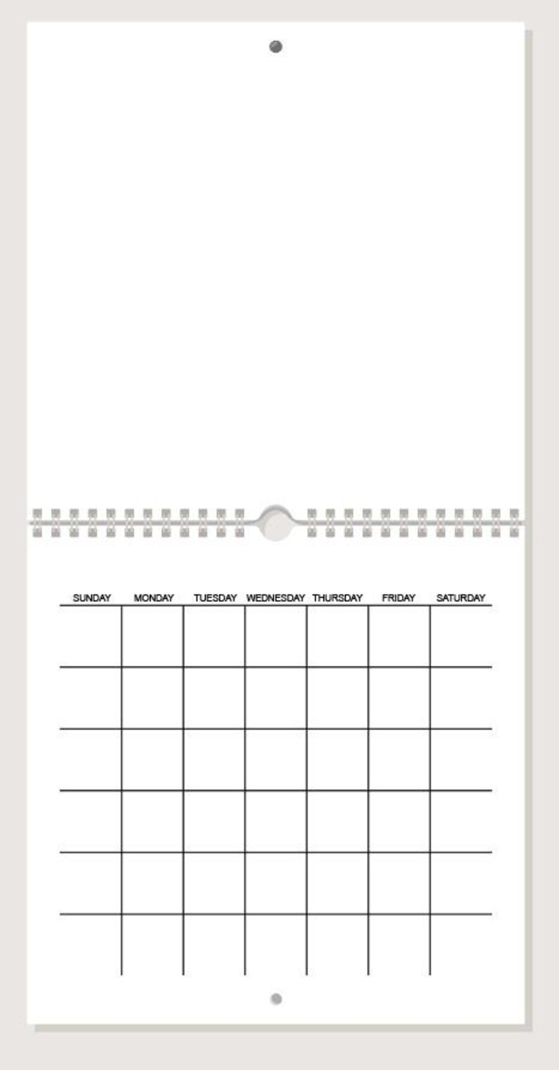 DIY Blank Scrapbook Wall Calendar, Undated Monthly Hanging Calendar ...